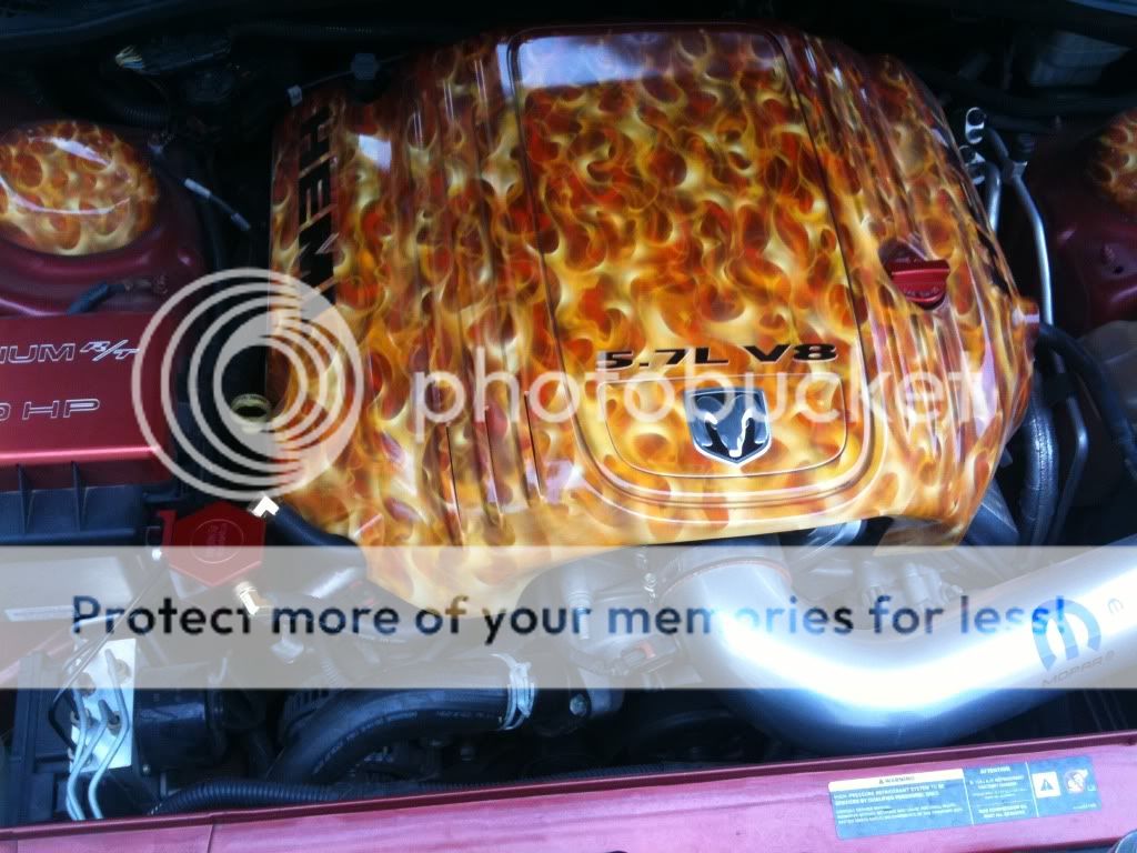 Feeler: Real Flame Painted Hemi Engine Cover And Strut Covers | Custom ...